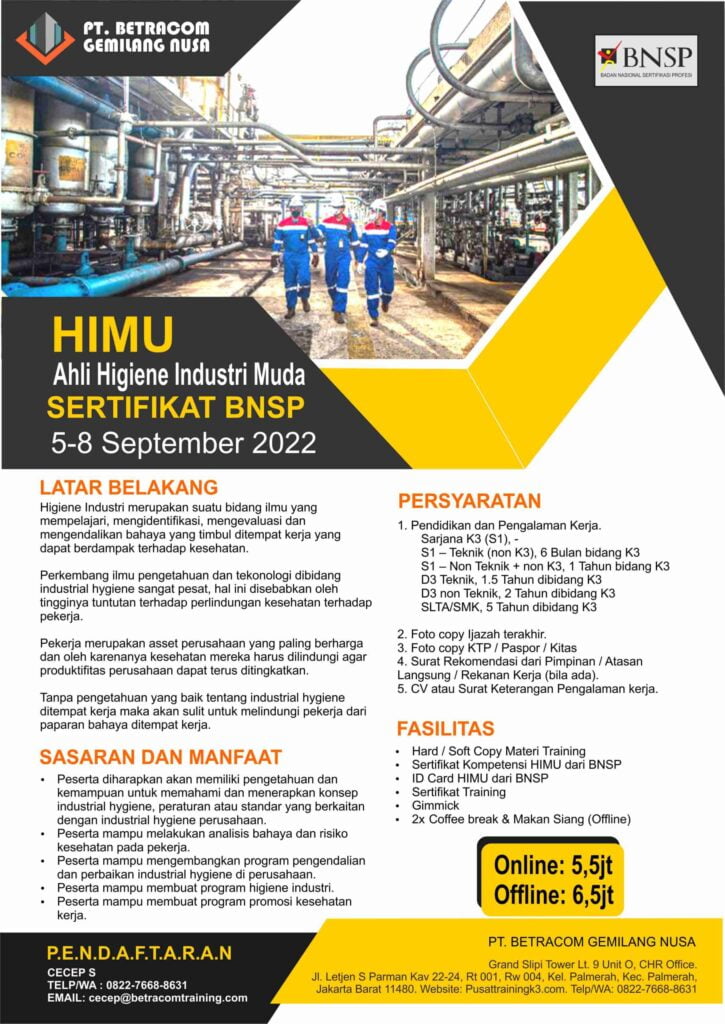 Higiene Industri Muda - HIMU - Betracom Training