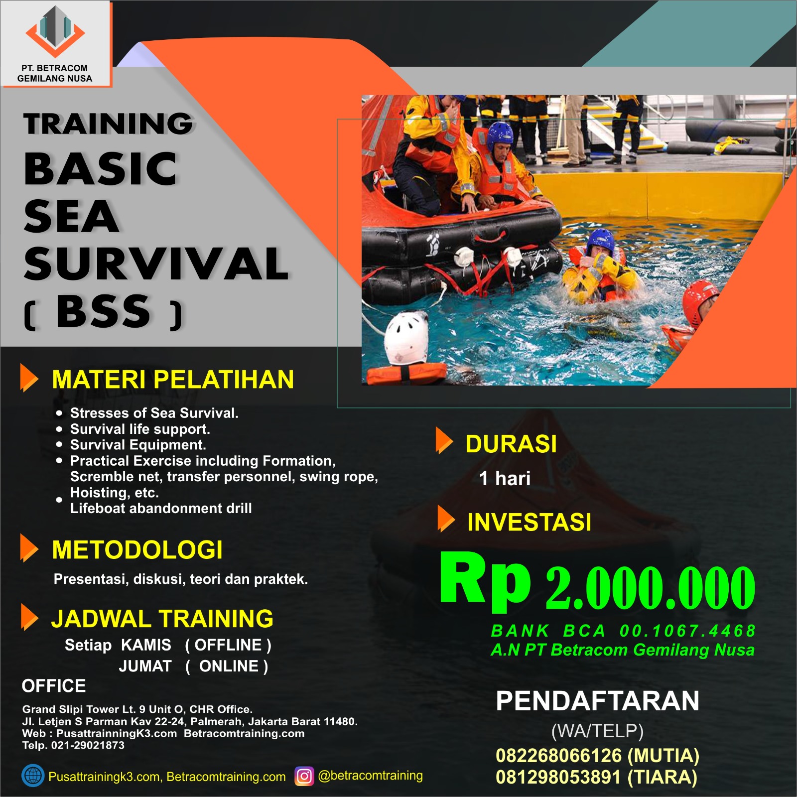 Pelatihan Basic Sea Survival (BSS) - Betracom Training