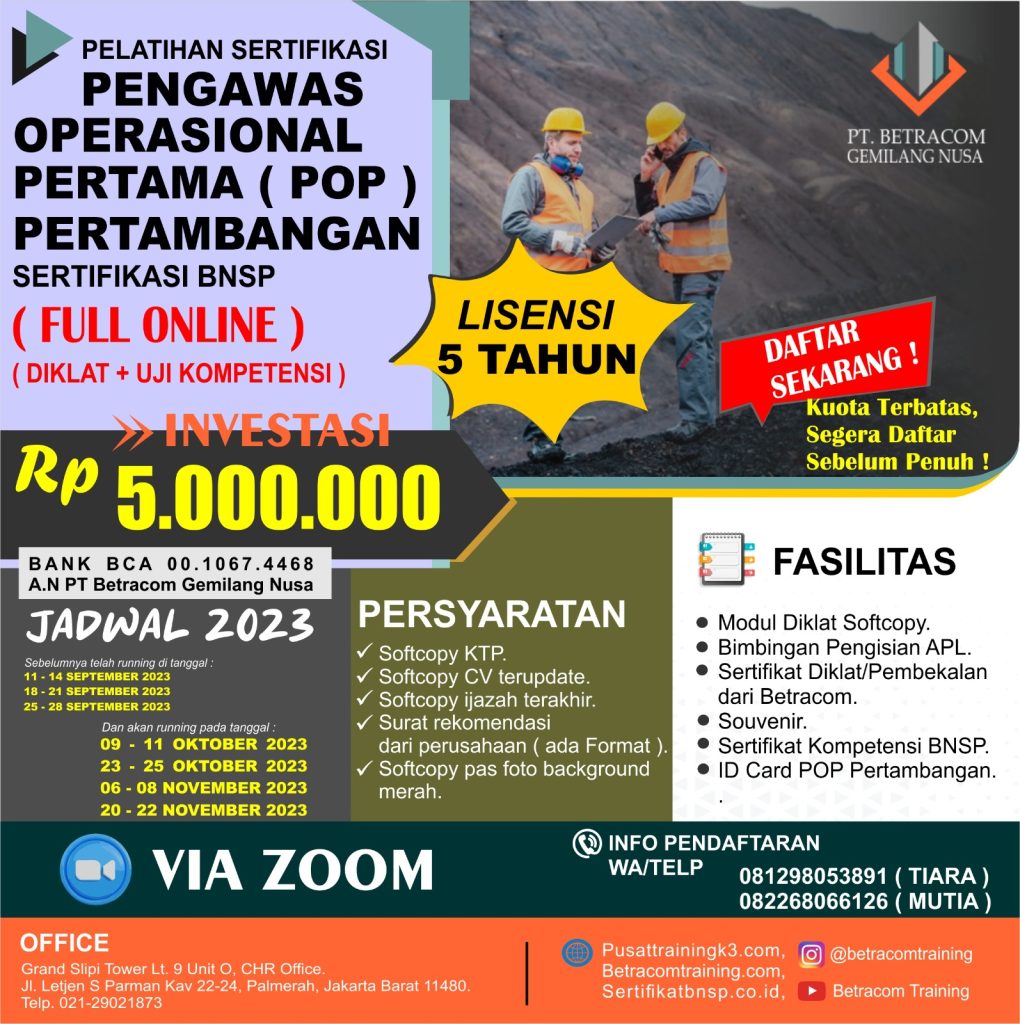 Pengawas Operasional Pertama (POP) Pertambangan