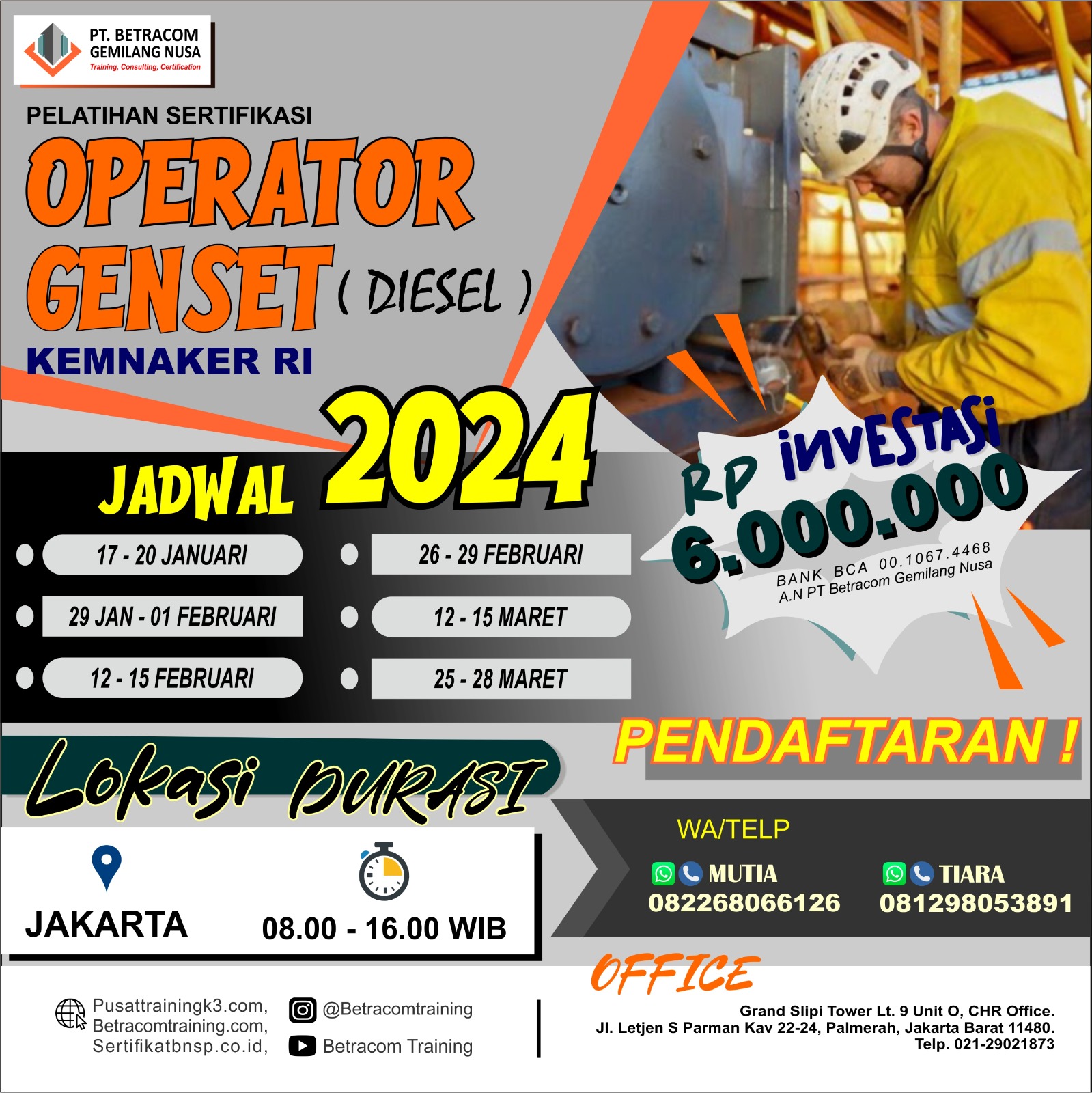 Operator Genset - K3 Diesel - Betracom Training