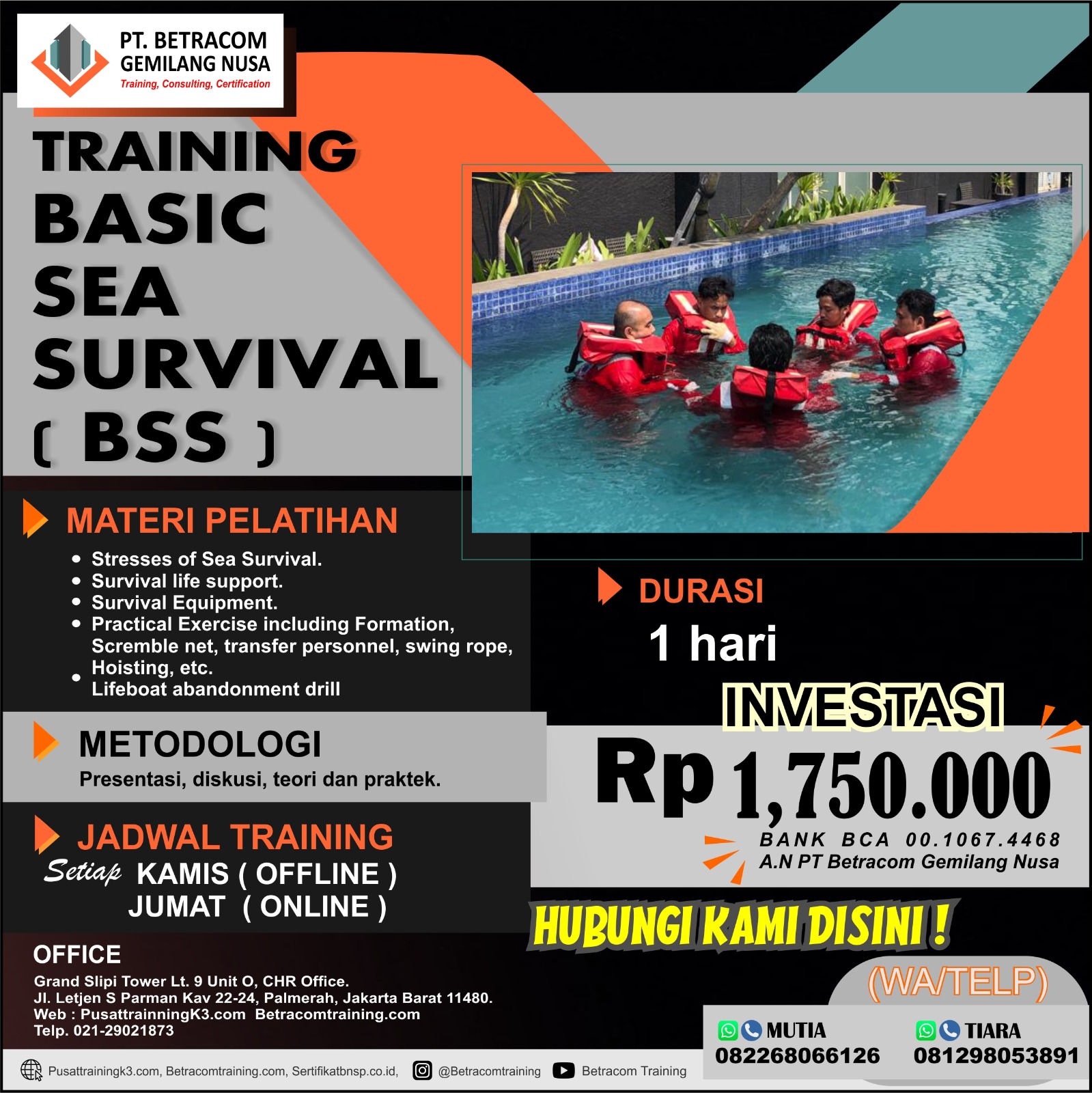 Pelatihan Basic Sea Survival (BSS) - BETRACOM