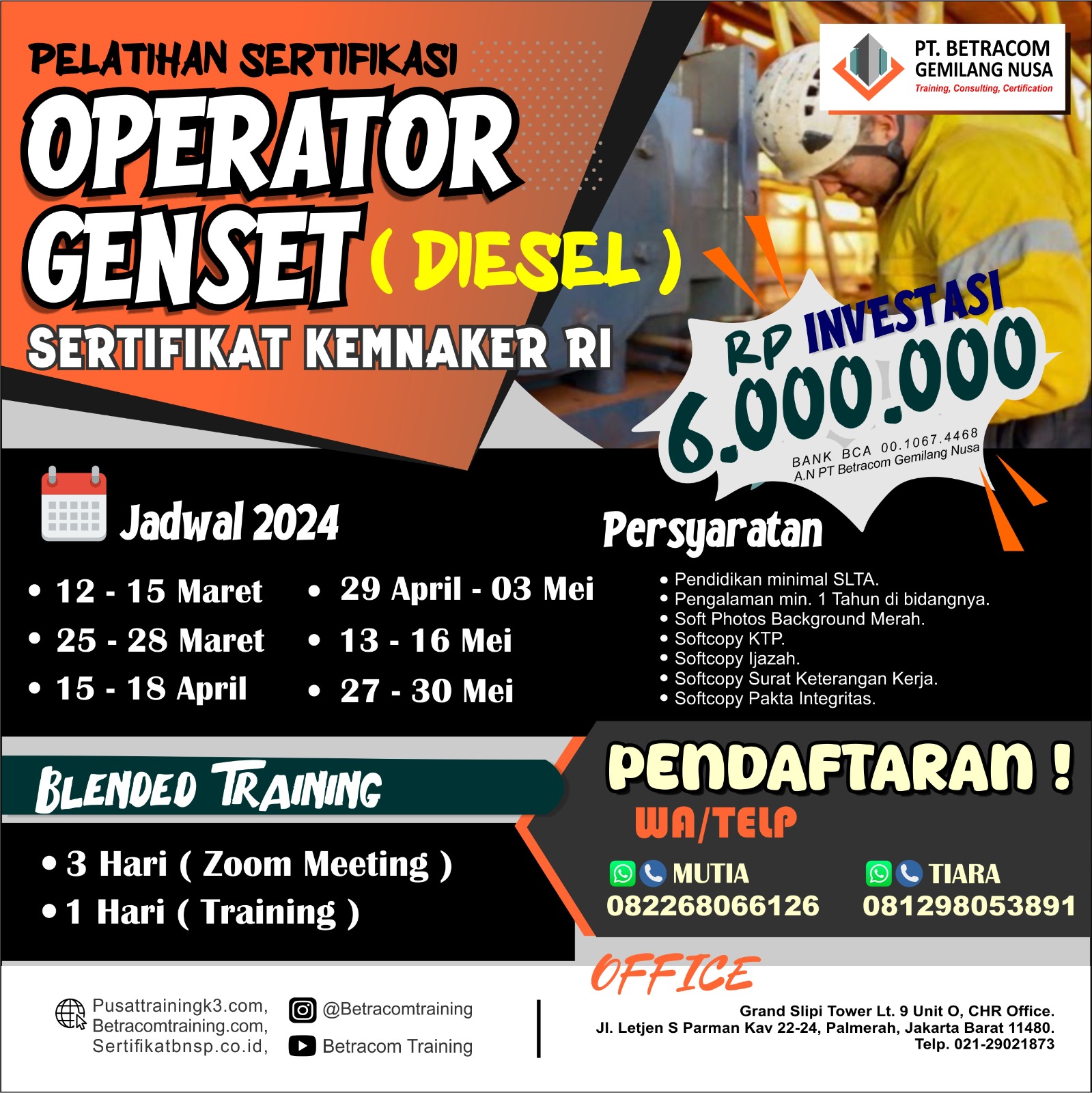 Operator Genset - K3 Diesel - Betracom Training
