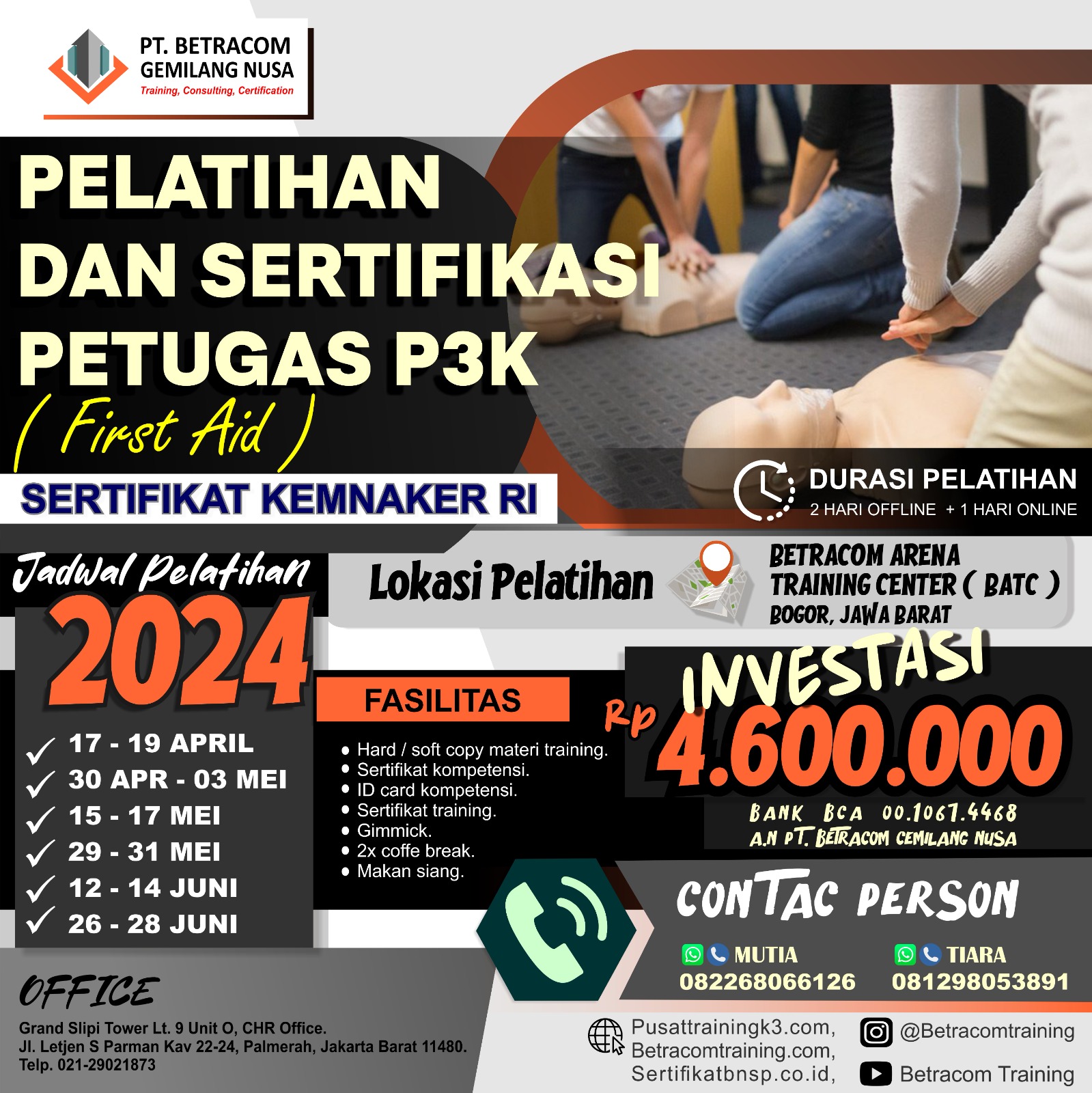 PELATIHAN PETUGAS P3K - TRAINING FIRST AID - BETRACOM - Betracom Training