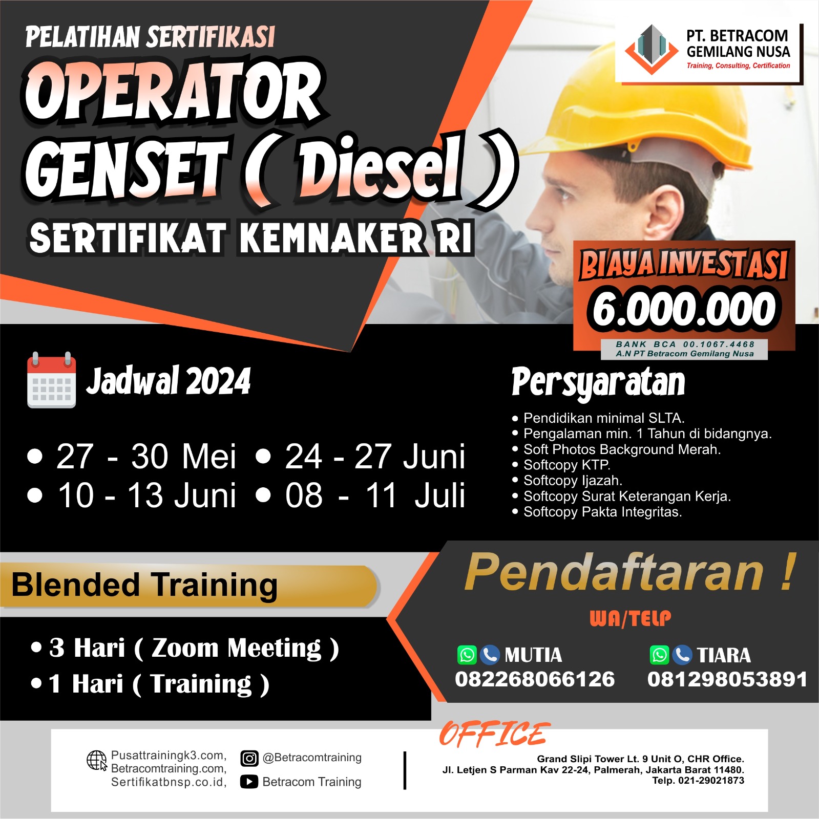 Operator Genset - K3 Diesel - Betracom Training