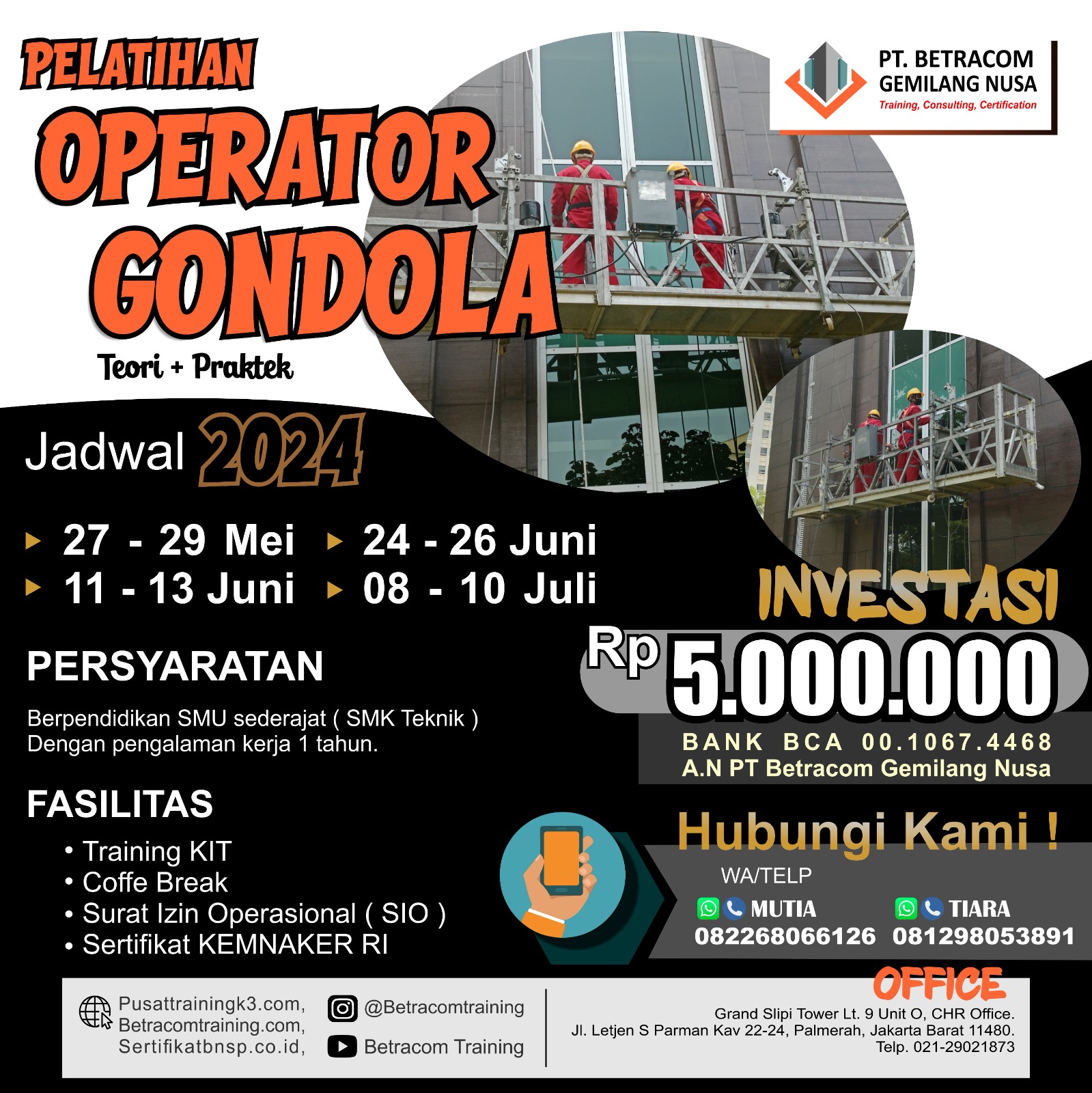 Pelatihan Sertifikasi Operator Gondola