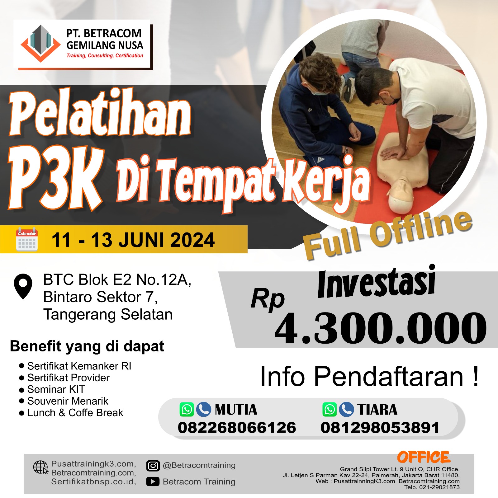 PELATIHAN PETUGAS P3K - TRAINING FIRST AID - BETRACOM - Betracom Training